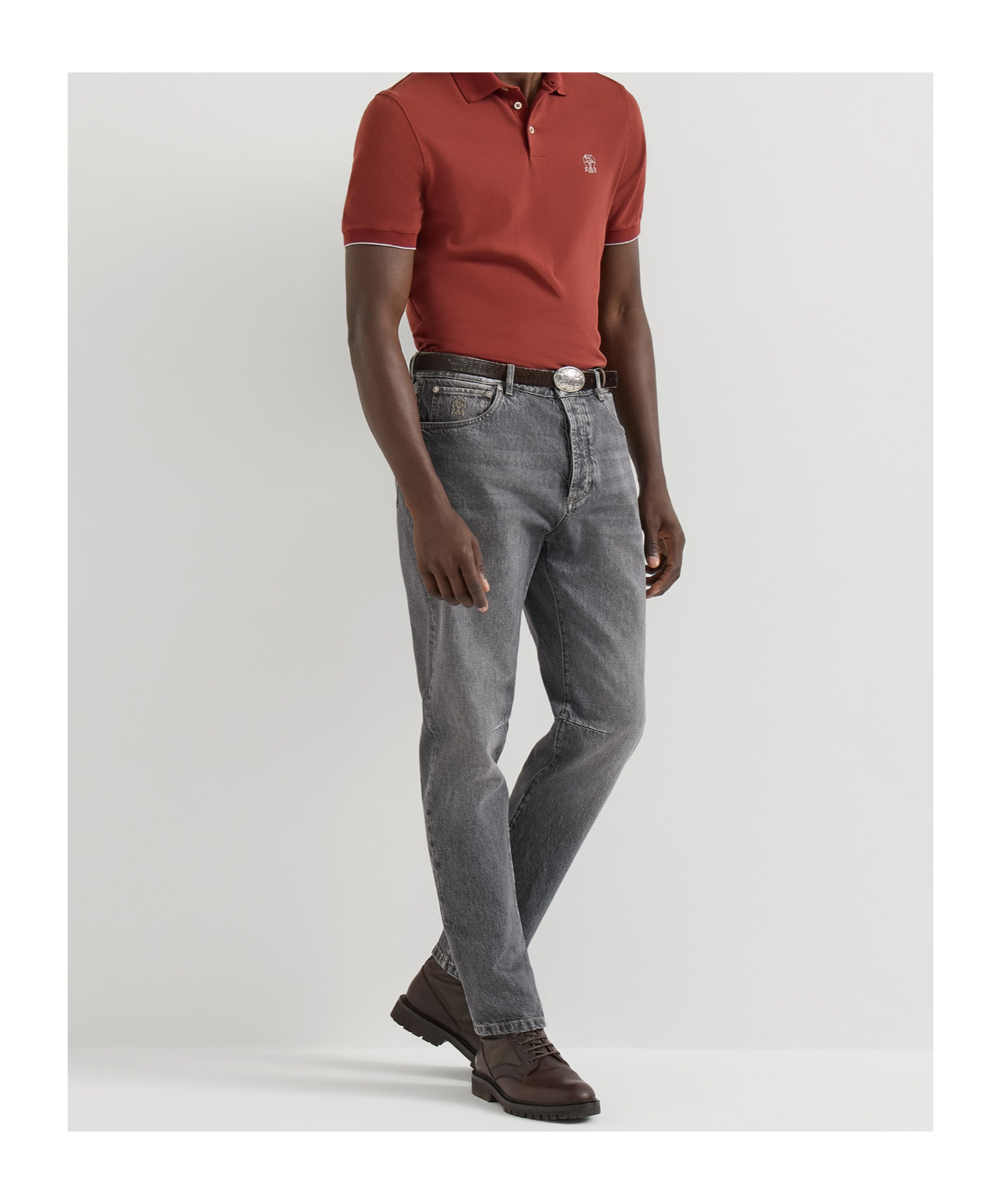 BRUNELLO CUCINELLI Brunello Cucinelli Greyscale Denim Leisure-Fit Trousers